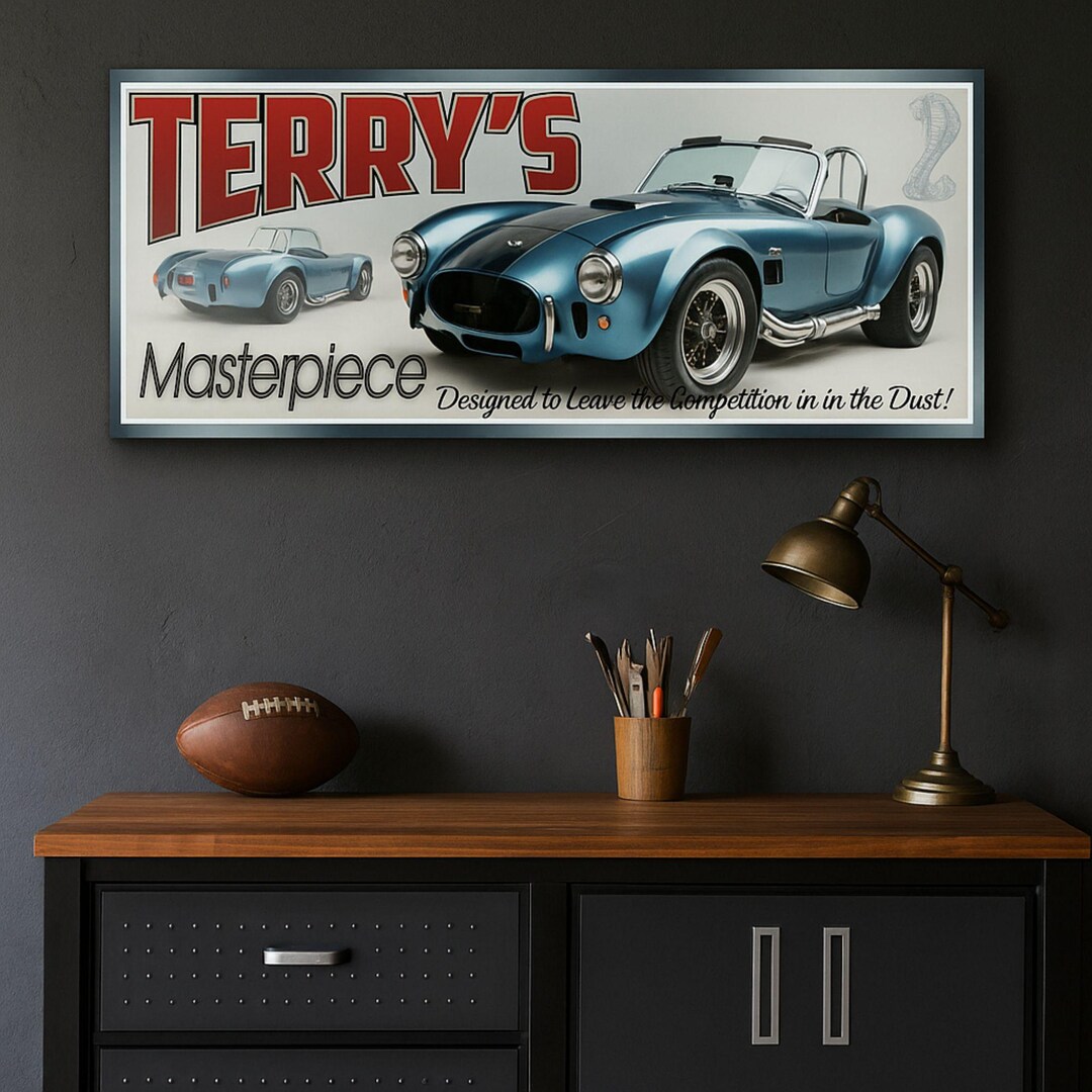 Personalized Classic Roadster Garage Sign: Vintage Car Wall Art - Etsy