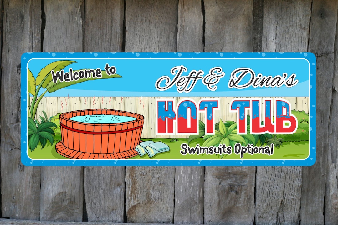 Steamy Personalized Hot Tub Sign With Clever Lettering and Retro Font ...