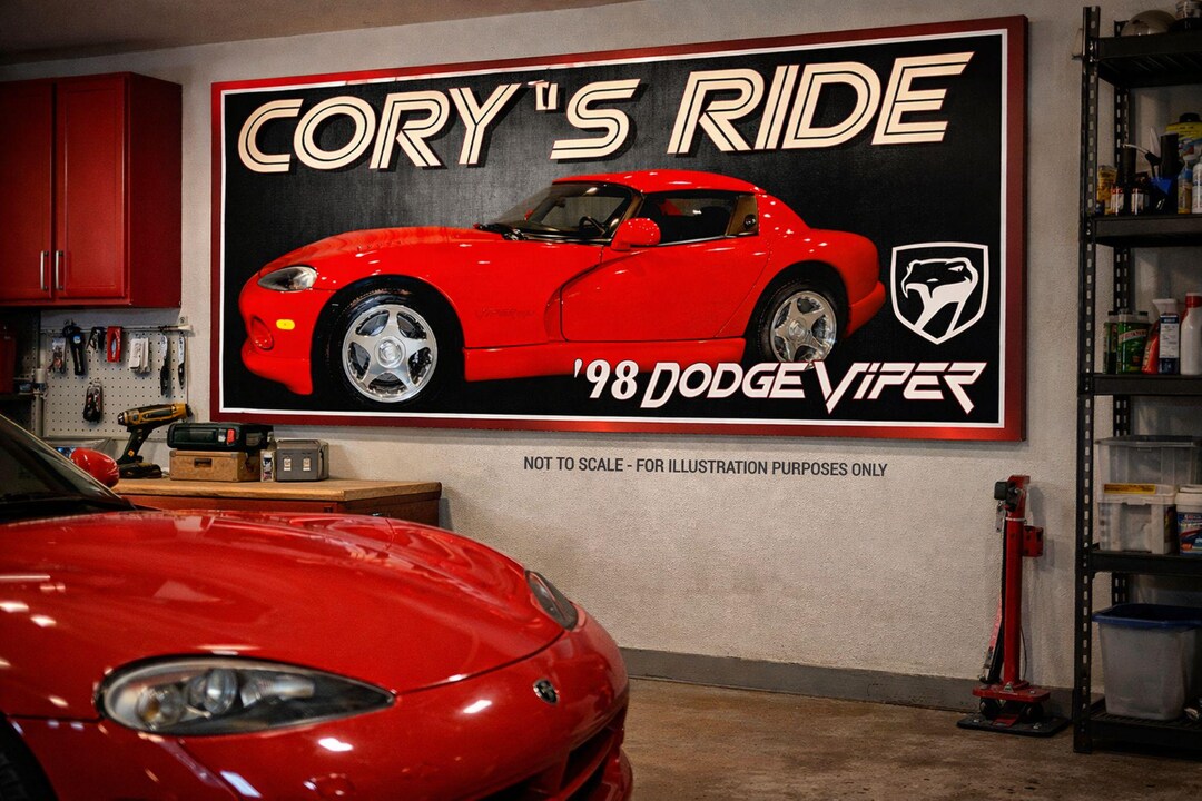 Personalized 1998 Dodge Viper Garage Sign – Retro Automotive Wall Art ...
