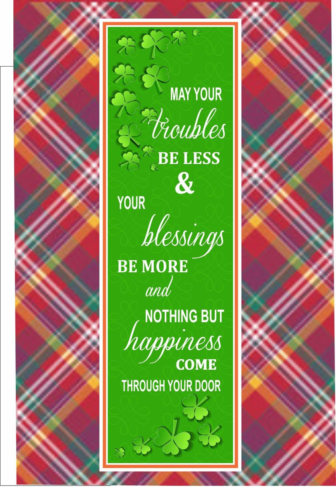 Irish Blessing Sign: Emerald Green Shamrock Poem, Irish Bar Decor - Etsy