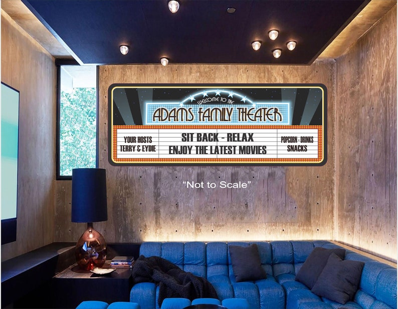 Custom Home Theater Sign Personalized Movie Theatre Sign - Etsy