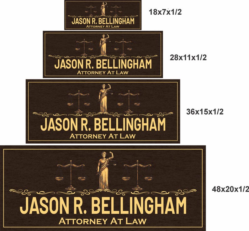Personalized Attorney Sign: Custom Law Office Name Plaque - Etsy