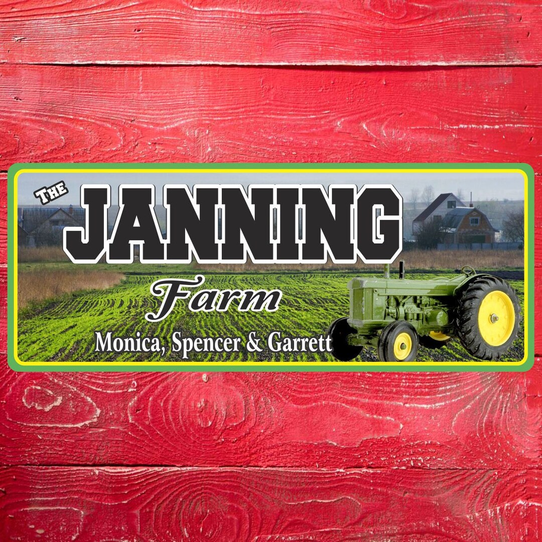 Antique Green Tractor Personalized Sign With Farm House and Field ...