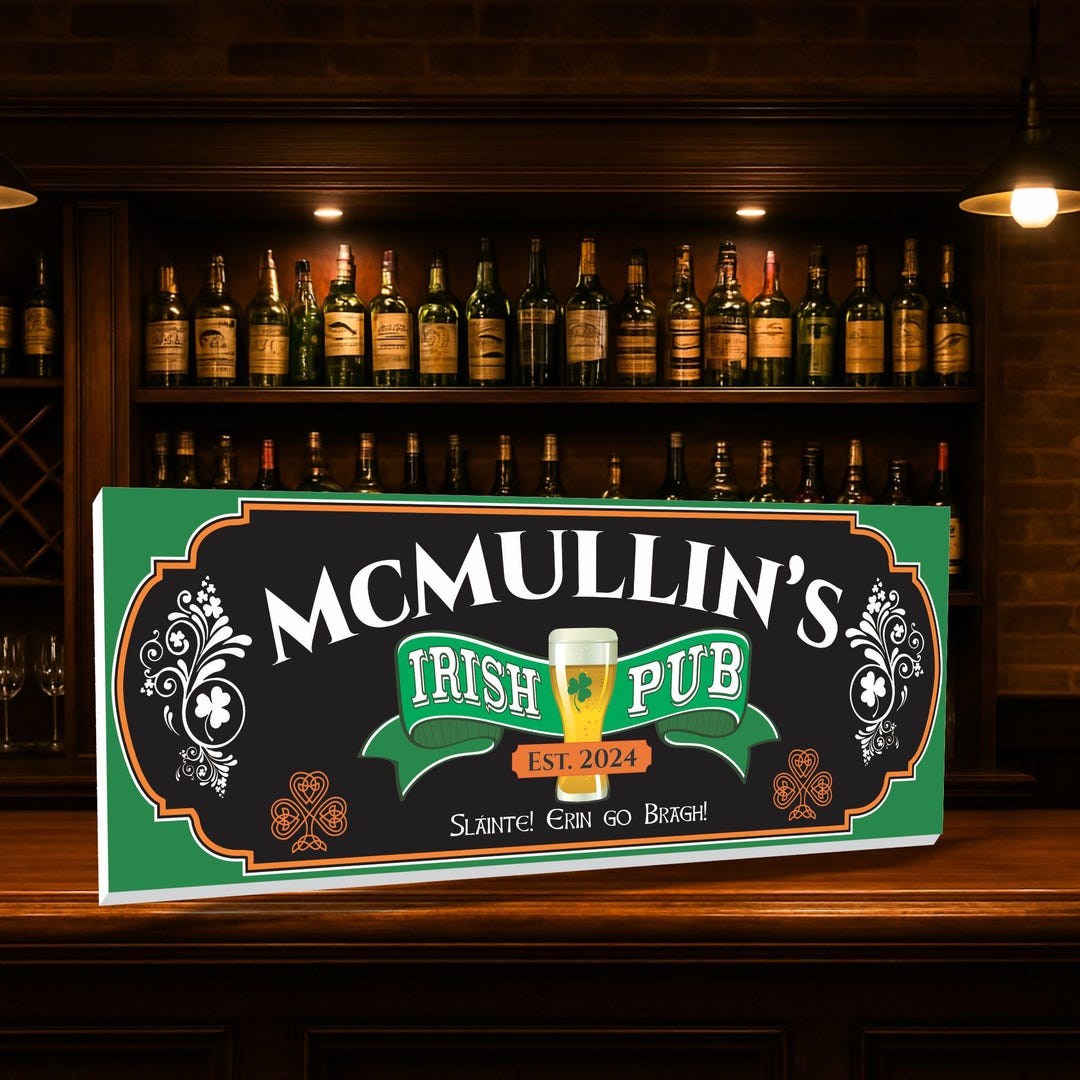 Personalized Irish Pub Sign: Custom Home Bar Decor - Etsy