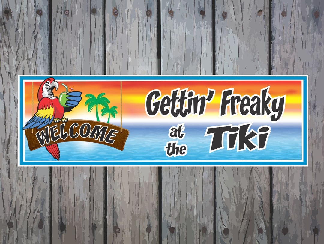 Tiki Bar Sign | Funny Bar Sign | Beach Sunset Signs | Tropical Trees ...