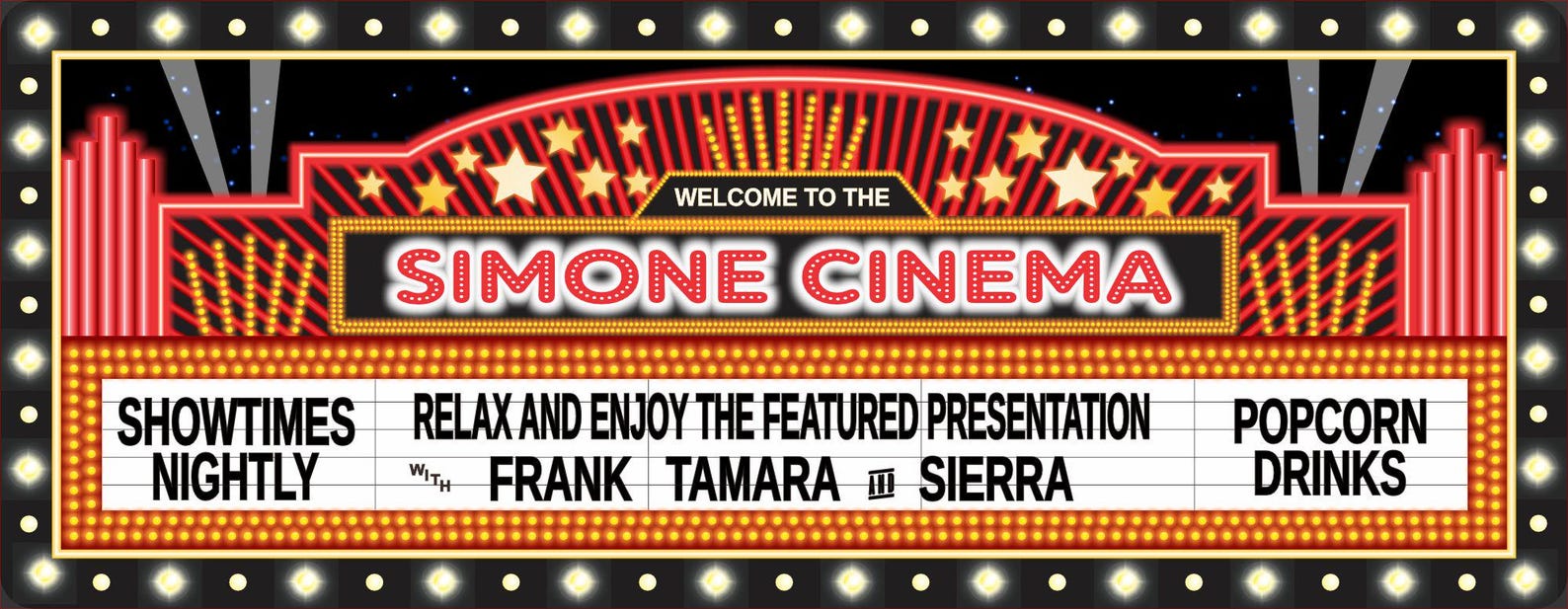 Personalized Home Theater Marquee Sign: Faux Neon Cinema Decor - Etsy