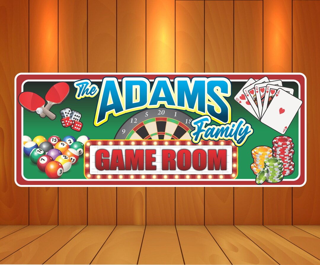 Custom Game Room Sign | Indoor Game Sign | Poker Sign | Game Room Décor ...
