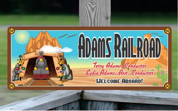 Custom Train Sign With Western Theme Welcome Aboard Railroad | Etsy