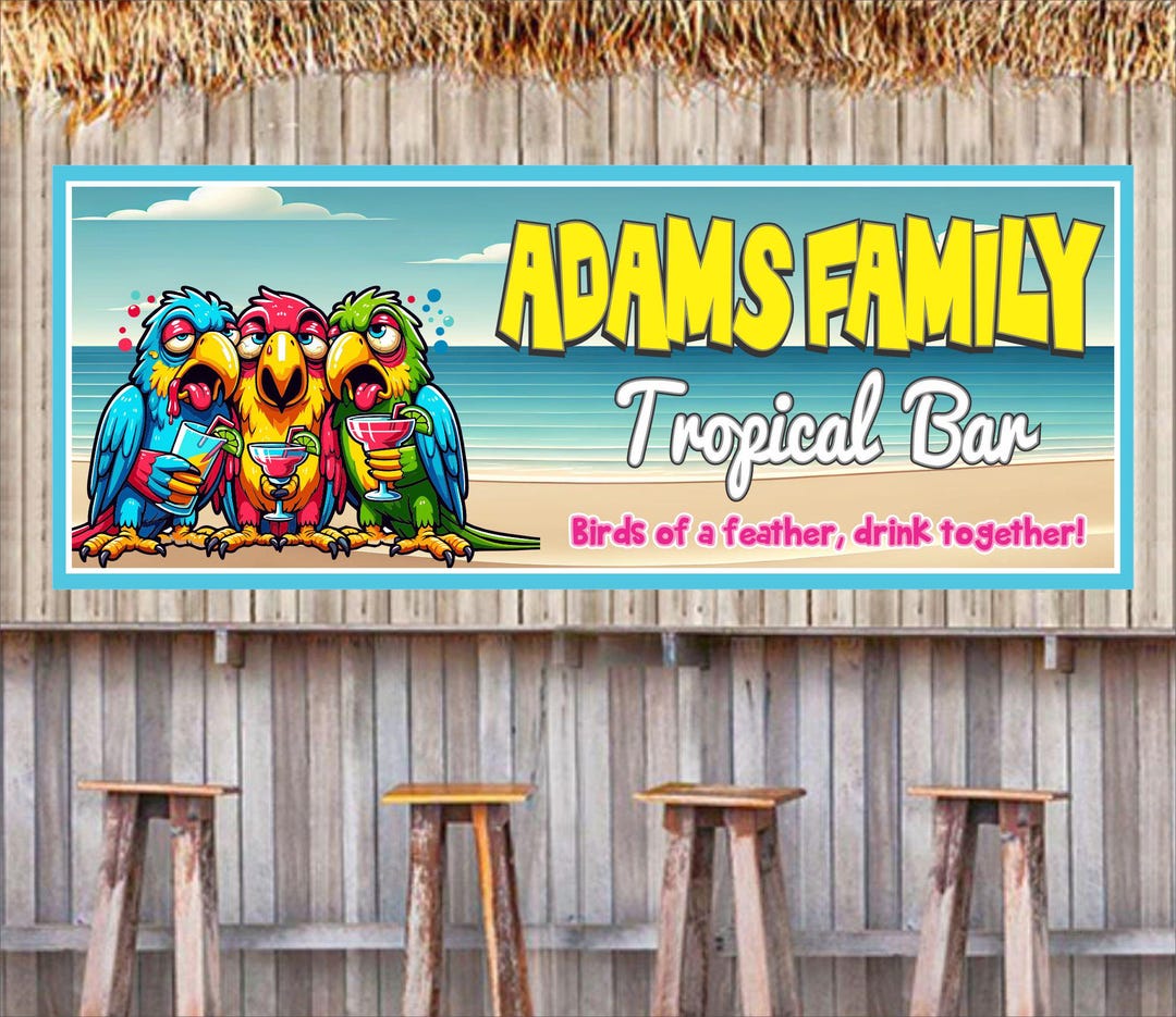 Personalized Parrot Bar Sign: Tropical Tiki Bar Decor - Etsy