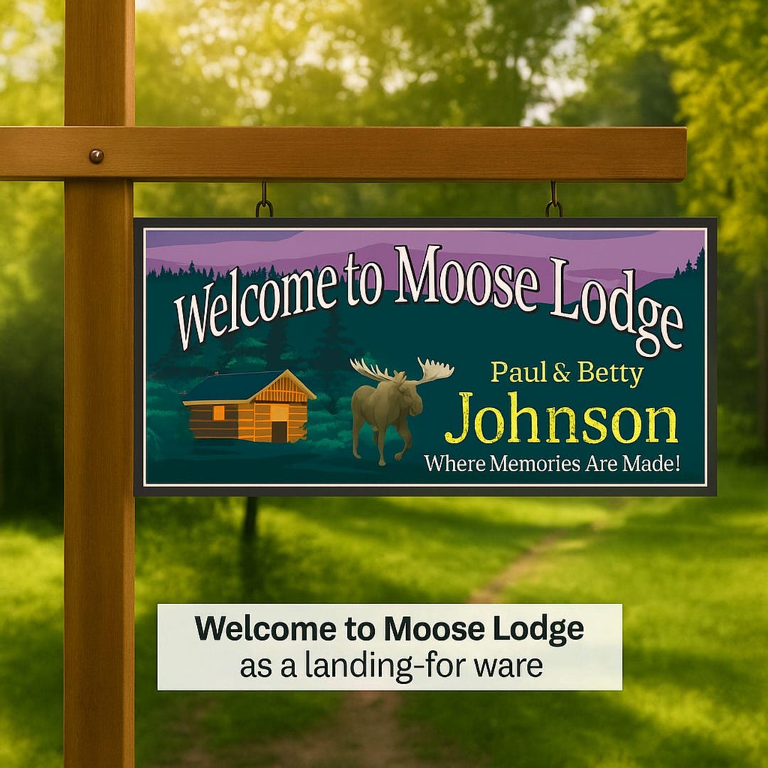 Personalized Moose Lodge Sign: Rustic Cabin Decor, Custom Family Name ...