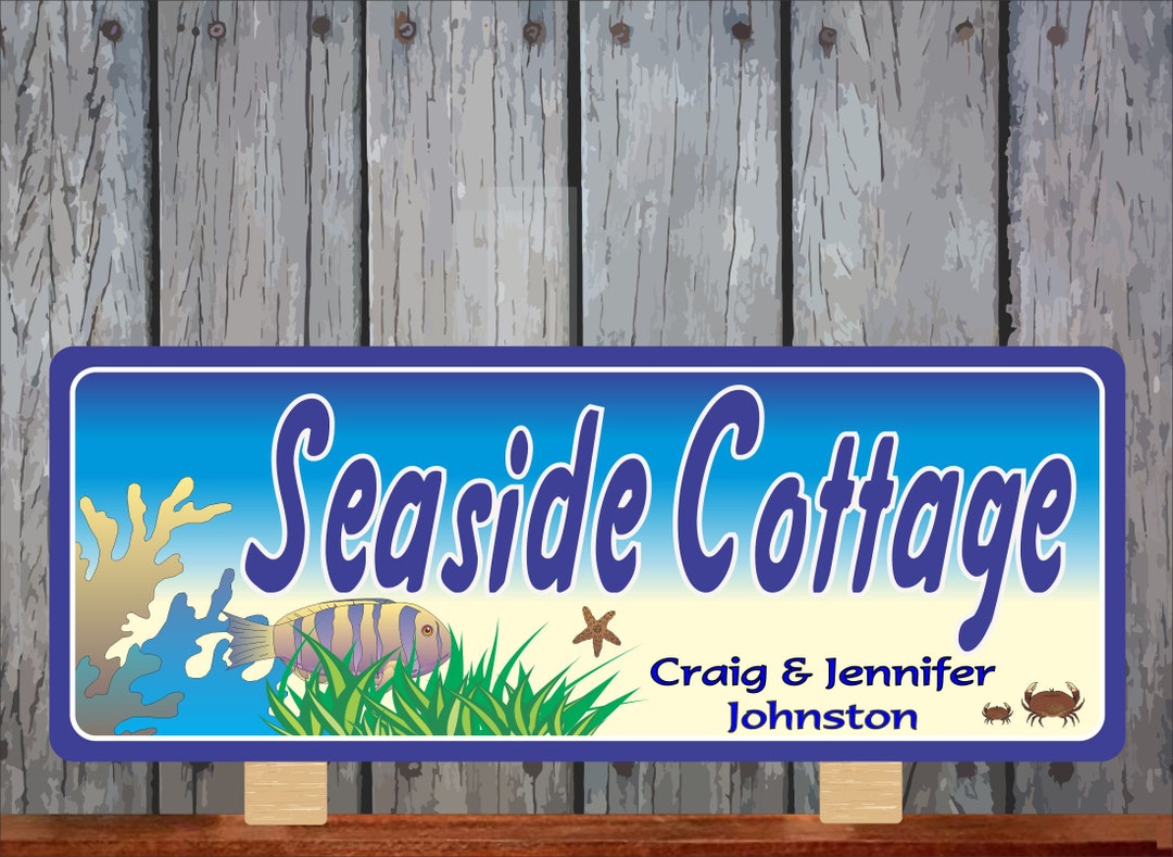 Personalized Seaside Beach Sign Cottage Coastal Decor Signs Wall Swim ...