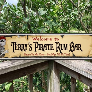 Pirate Bar Sign | Aluminum Bar Sign | Pirate Beach Sign | Fun Bar Sign ...