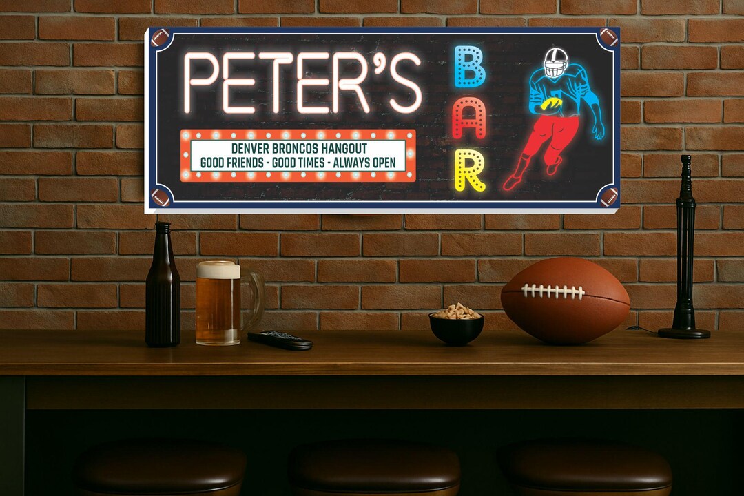 Personalized Sports Bar Sign – Neon-style Man Cave Wall Art - Etsy