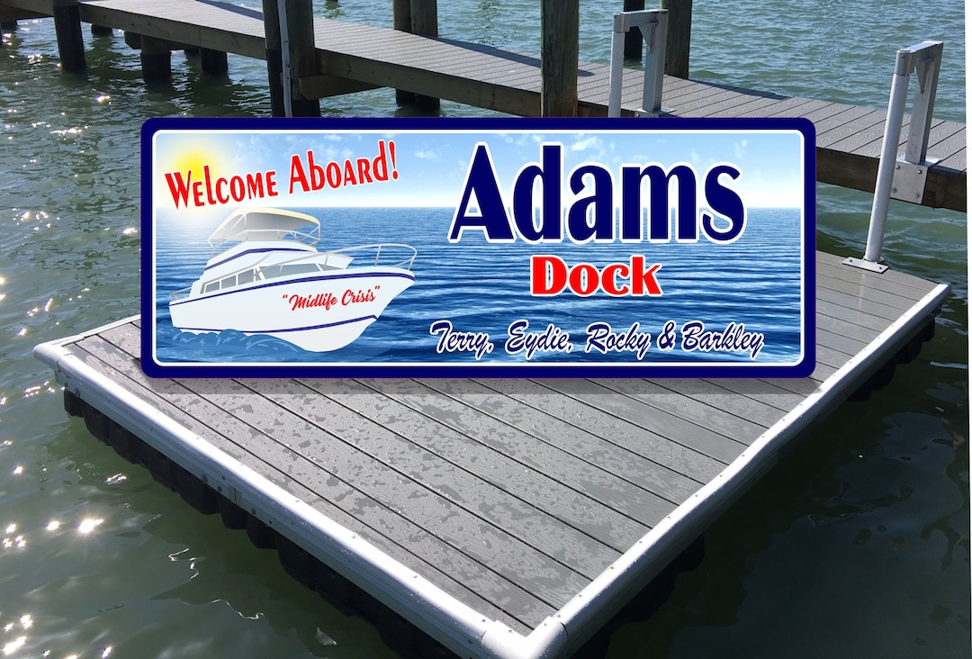 Custom Name Boat Sign Dock Made Home House Marina Nautical Personalized ...