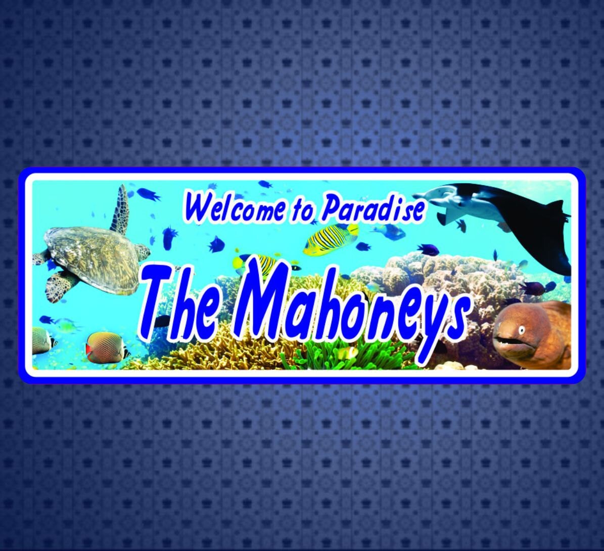 Personalized Underwater Fish Sign Tropical Beach Decor Wall | Etsy