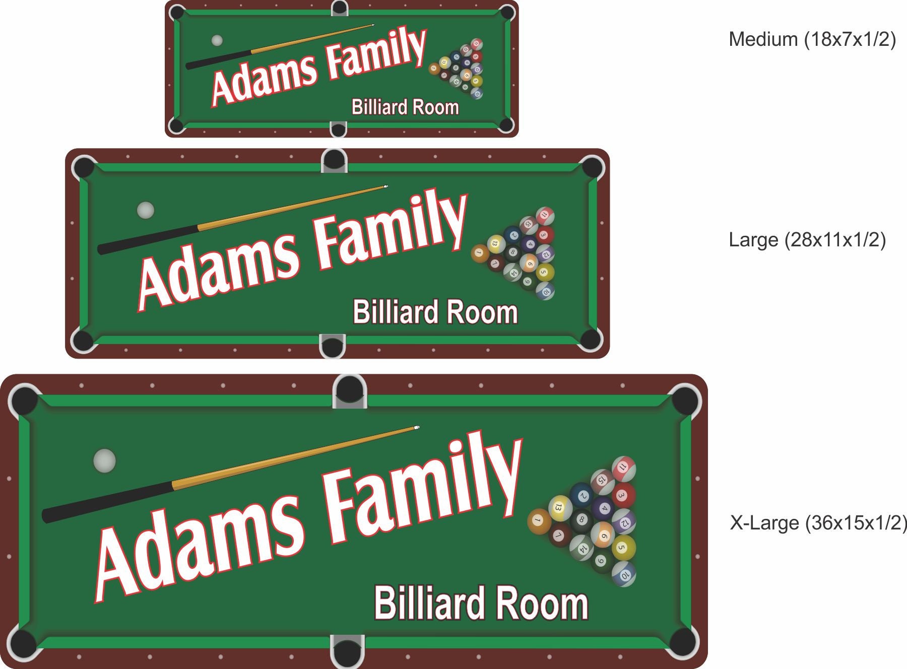 Personalized Billiard Room Pool Table Cue Stick Racked Pool | Etsy