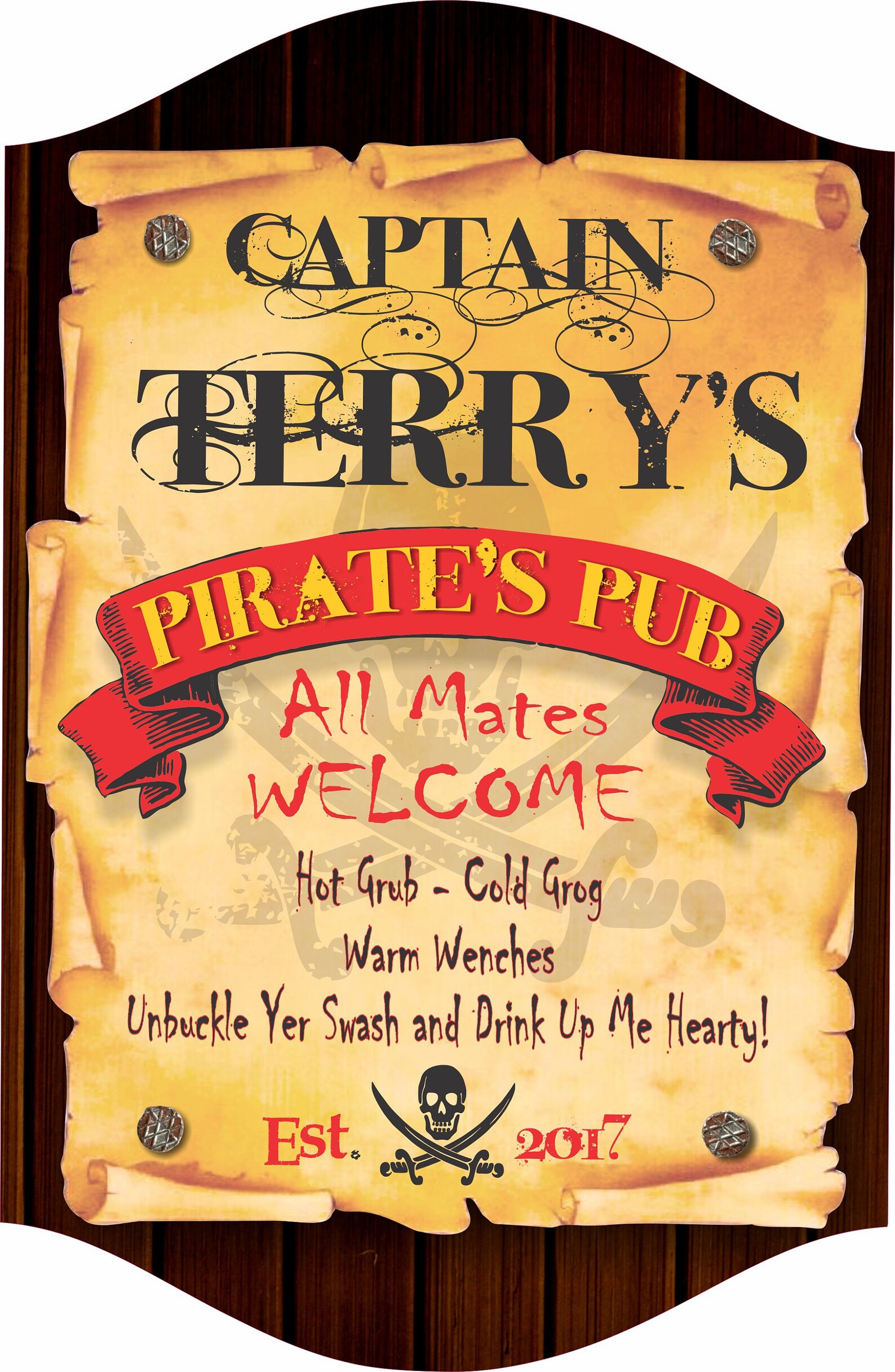 Pirate Bar Sign Custom Pirate Pub Sign Pirate Décor | Etsy