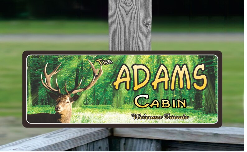 Custom Deer Hunter Name Sign Forest Deer Antler Decor Stag - Etsy
