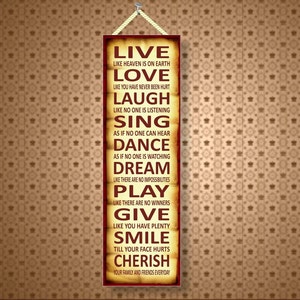 Live, Love, Laugh Inspirational Quote Sign | Love Quote Sign,| Rustic ...