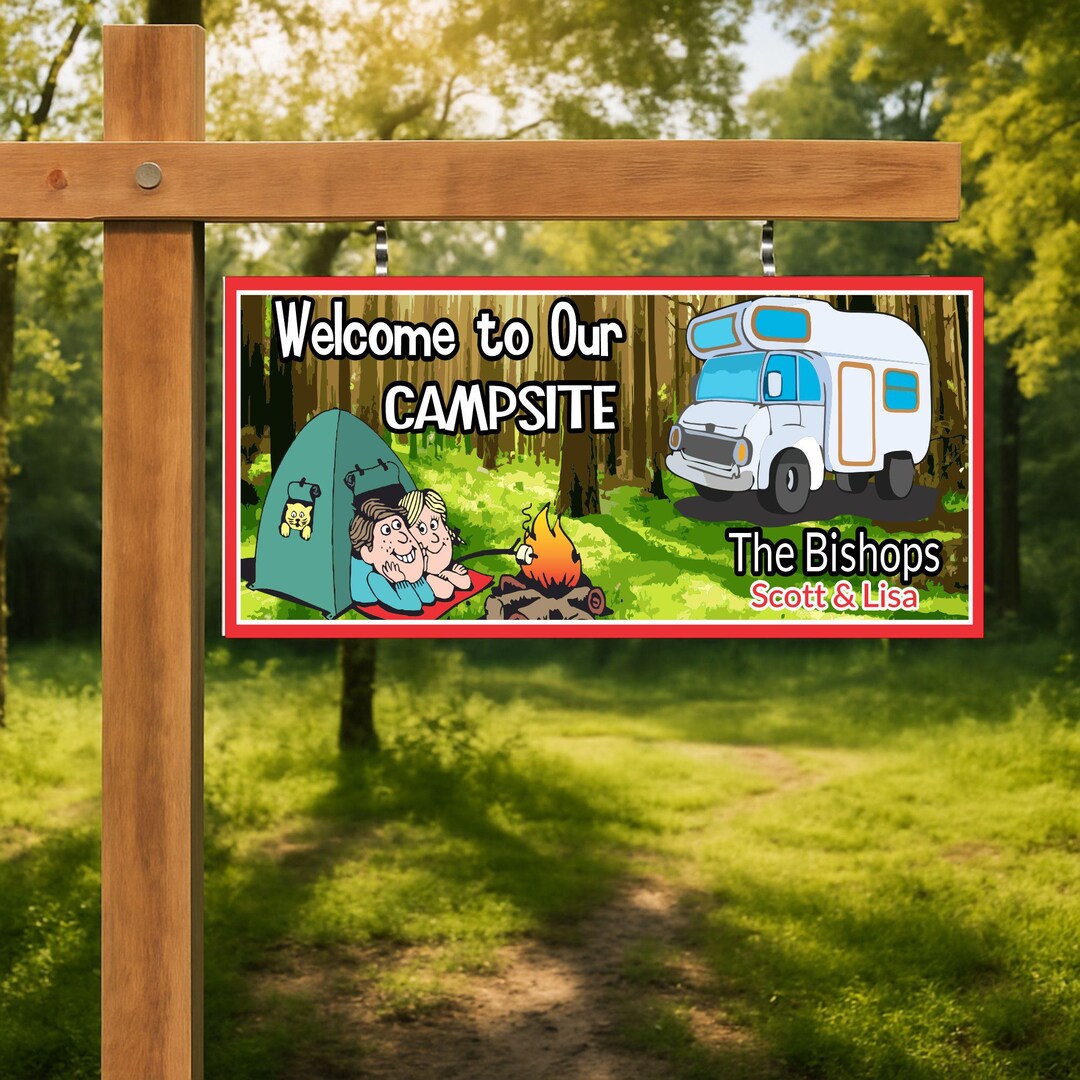 Personalized Campsite Welcome Sign: Custom RV & Tent Camping Decor - Etsy