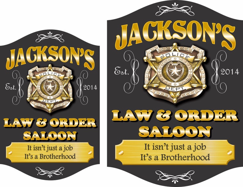 Law & Order Saloon Custom Personalized Police Bar Sign With - Etsy