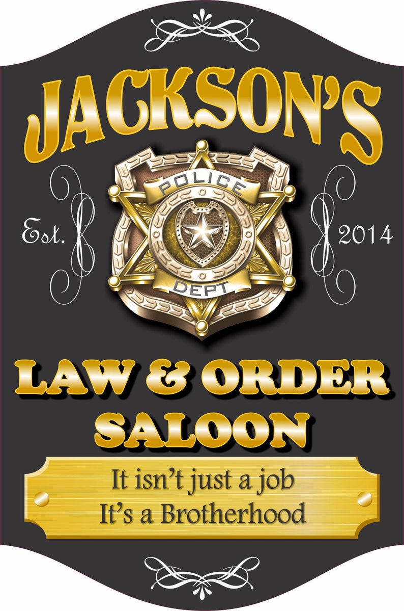 Law & Order Saloon Custom Personalized Police Bar Sign With - Etsy