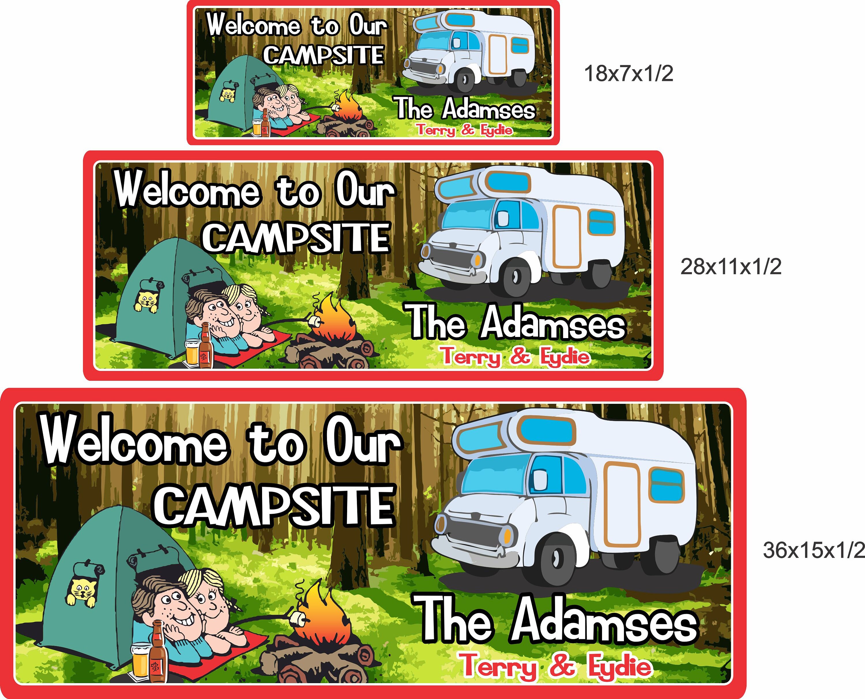 Camping Sign Personalized Welcome Sign with RV and Tent | Etsy