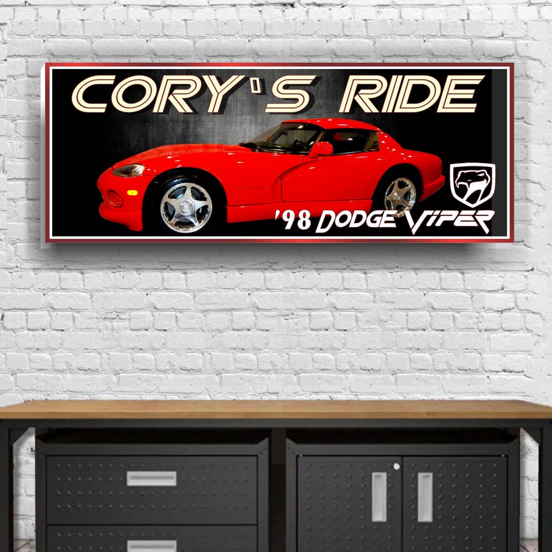 Personalized '98 Dodge Viper Garage Sign – Retro Automotive Wall Art - Etsy