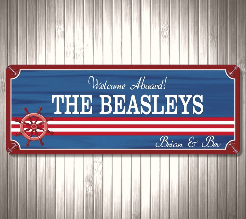 Boat Sign Custom Sign for Nautical Decor With Ships Wheel and - Etsy