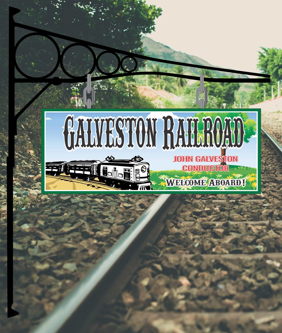 Personalized Railroad Sign – Vintage Train Wall Art for Train Lovers ...