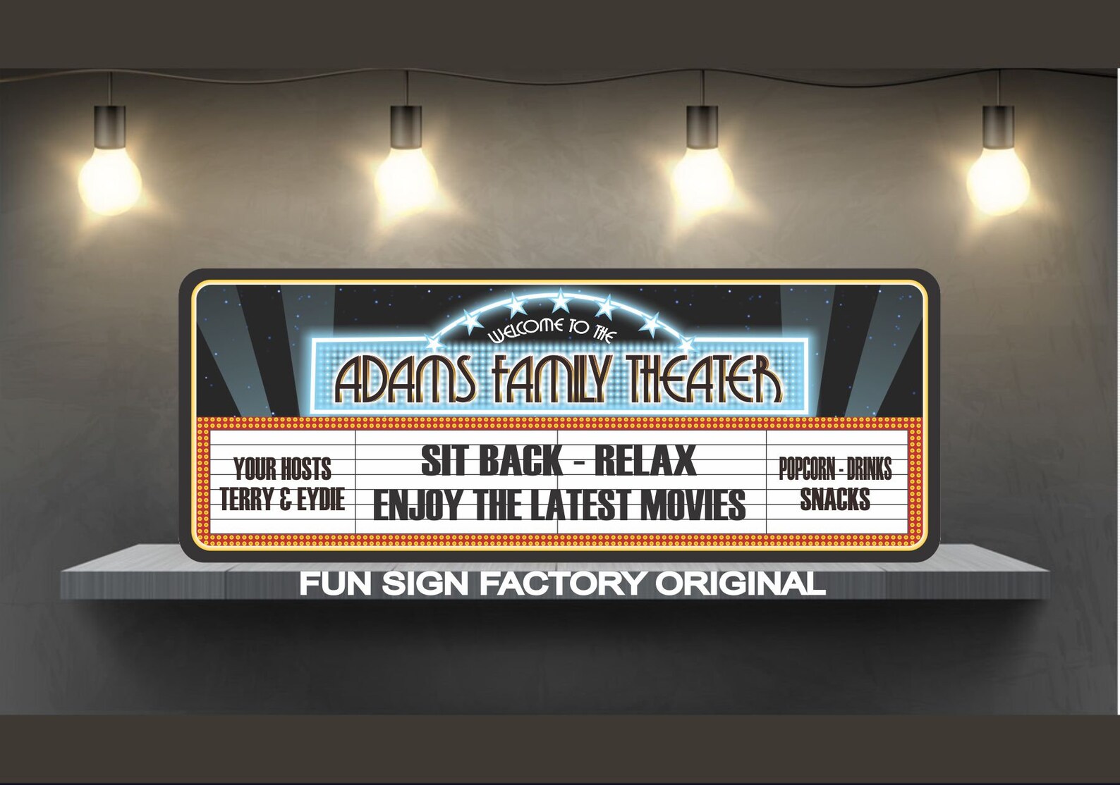 Custom Home Theater Sign Personalized Movie Theatre Sign - Etsy