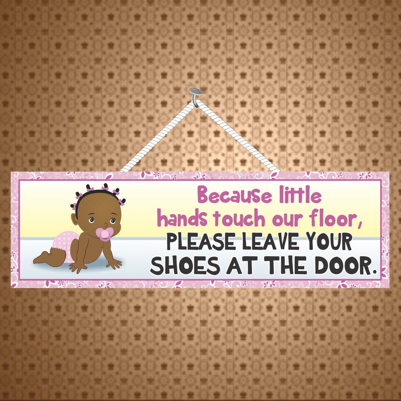 Cute Baby Remove Your Shoes Sign With Crawling | Etsy