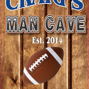 Sports Man Cave Sign Custom Man Cave Signs Football Sign - Etsy