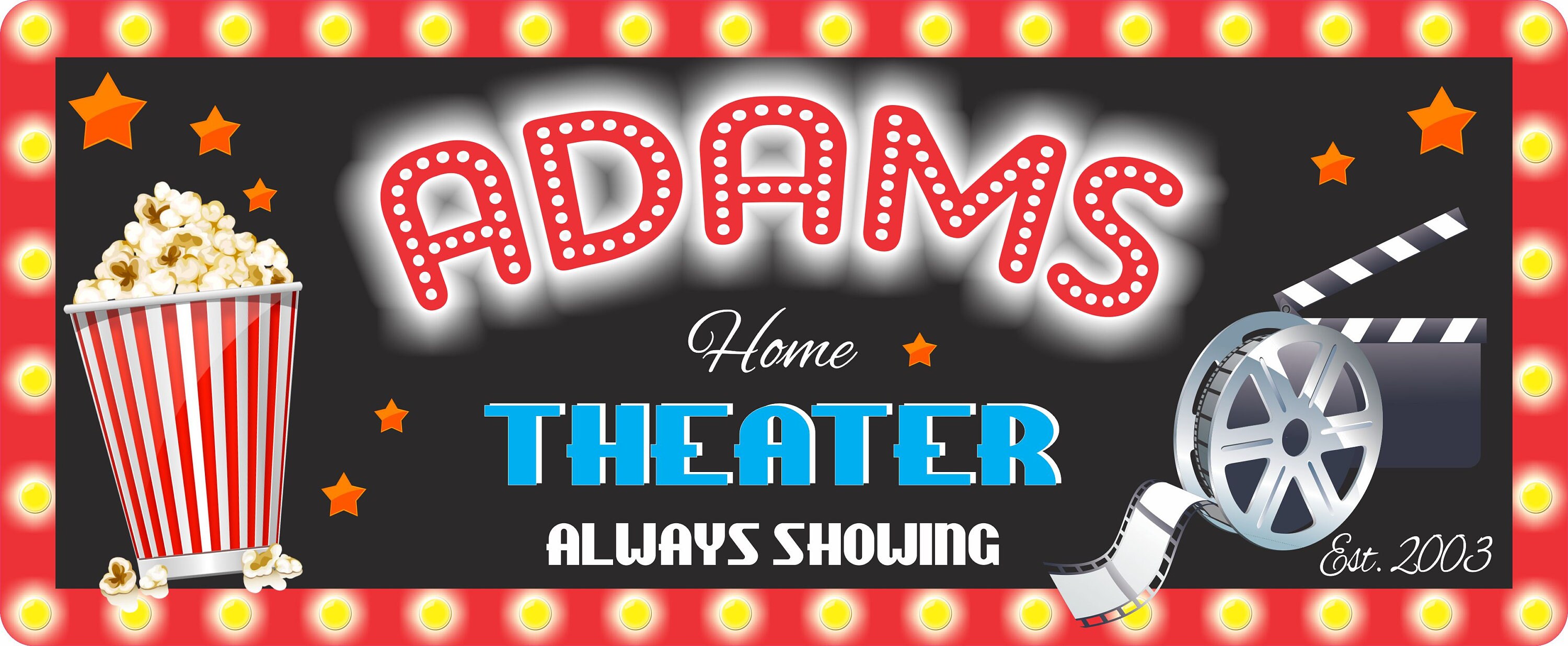 Custom Home Theater Sign Movie Theater Decor Personalized - Etsy