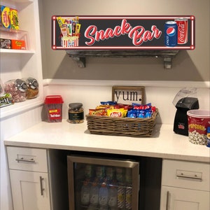 Snack Bar Aluminum Theater Sign: Retro Movie Concession Stand Decor - Etsy