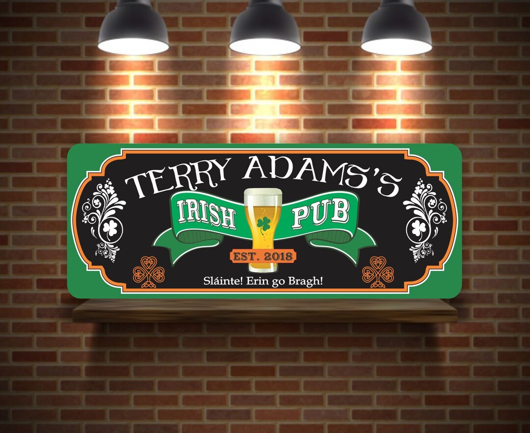 Irish Bar Sign | Custom Irish Sign | Personalized Bar Sign | Pub ...