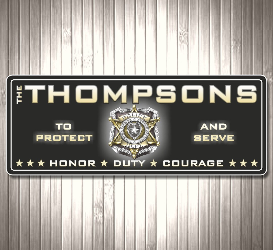 Personalized Police Sign With Badge and Stars, Custom Police Station ...