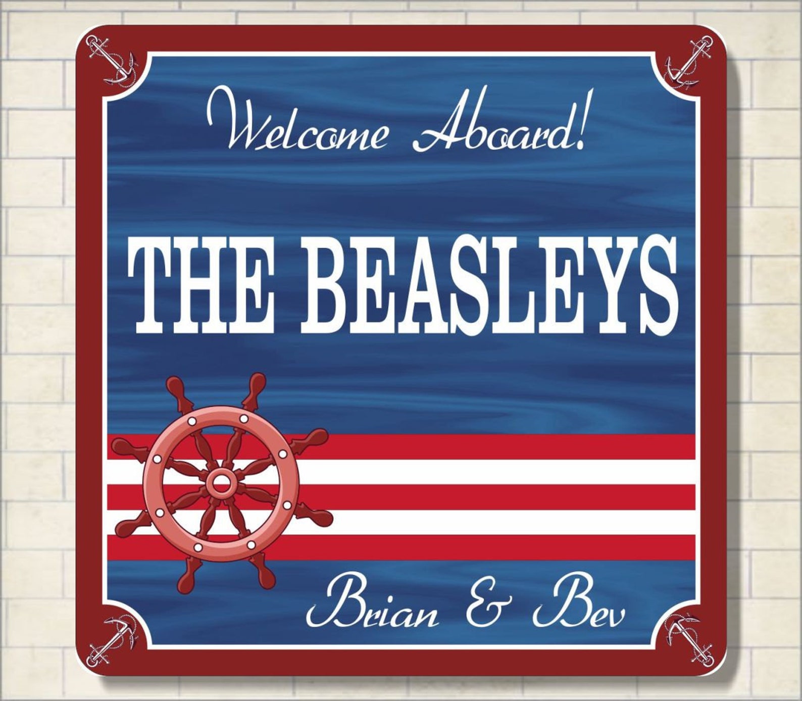 Boat Sign Custom Sign for Nautical Decor With Ships Wheel and - Etsy