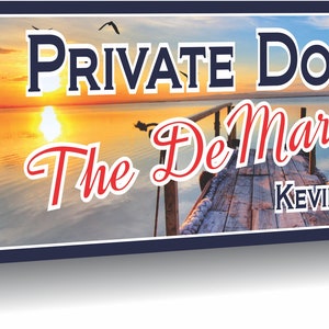 Personalized Dock Sign With Stunning Sunset Background - Custom Lake ...