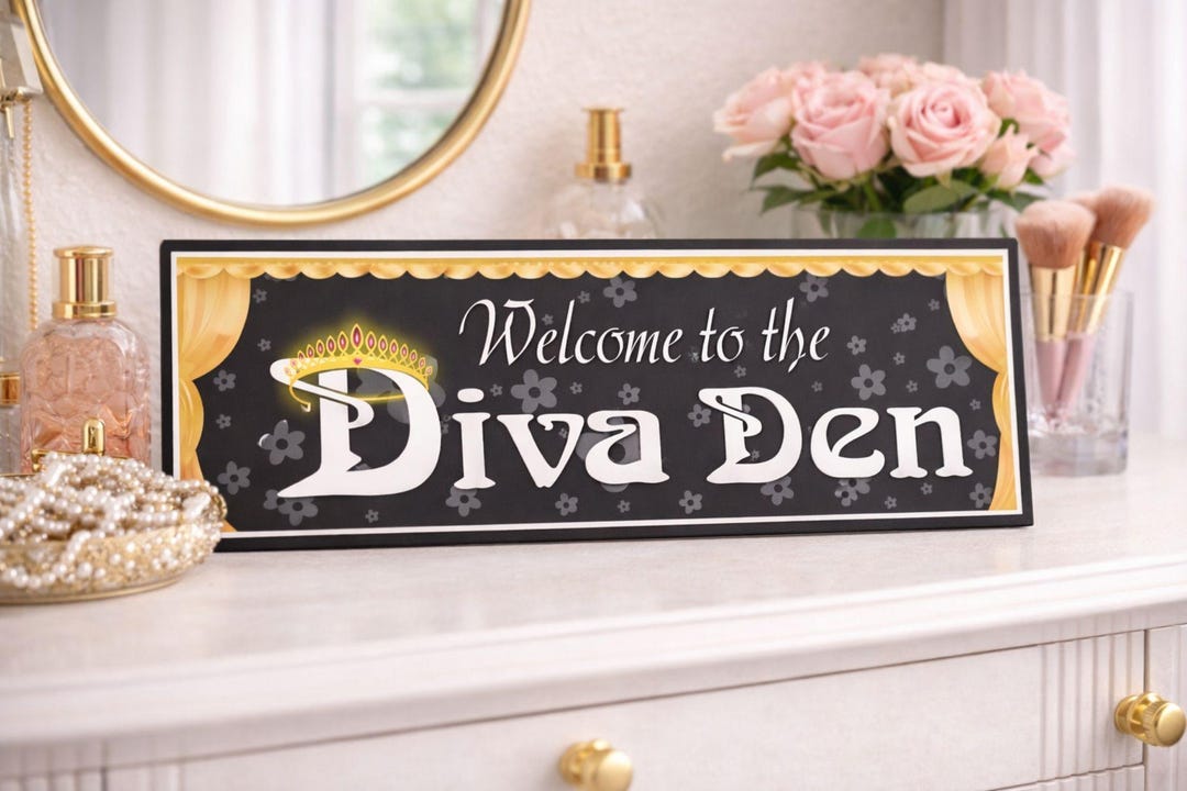 Diva Den Sign: Black & Gold Glam Girls Room Decor - Etsy