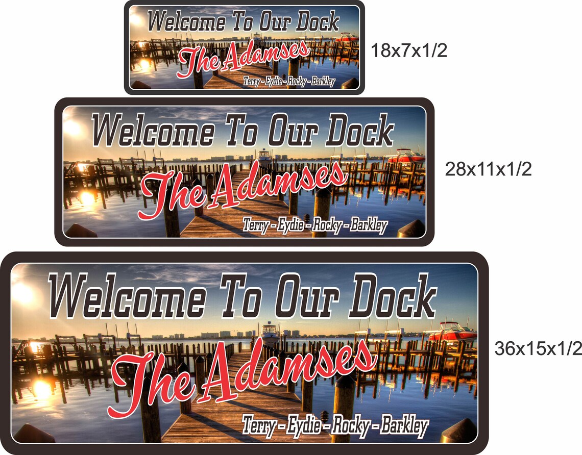 Personalized Boat Dock Welcome Sign with Photographic Boating | Etsy