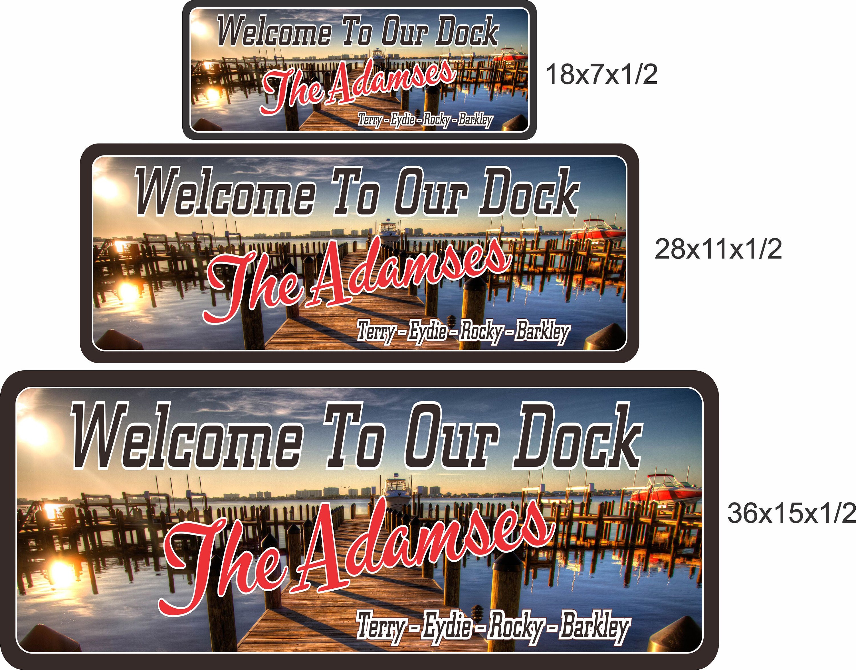 Personalized Boat Dock Welcome Sign with Photographic Boating | Etsy