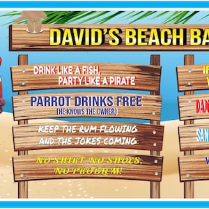 Personalized Beach Bar Rules Sign: Custom Tropical Tiki Bar Decor - Etsy