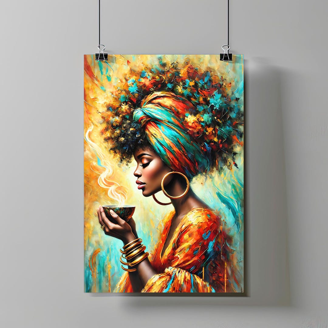 Bold Afrocentric Digital Art Print, African American Wall Decor ...