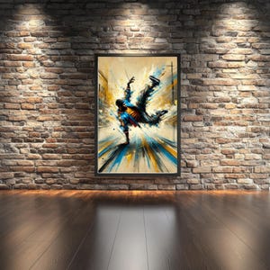 Black Art Print – Urban Breakdancer in Graffiti Style, Afro Hip Hop ...