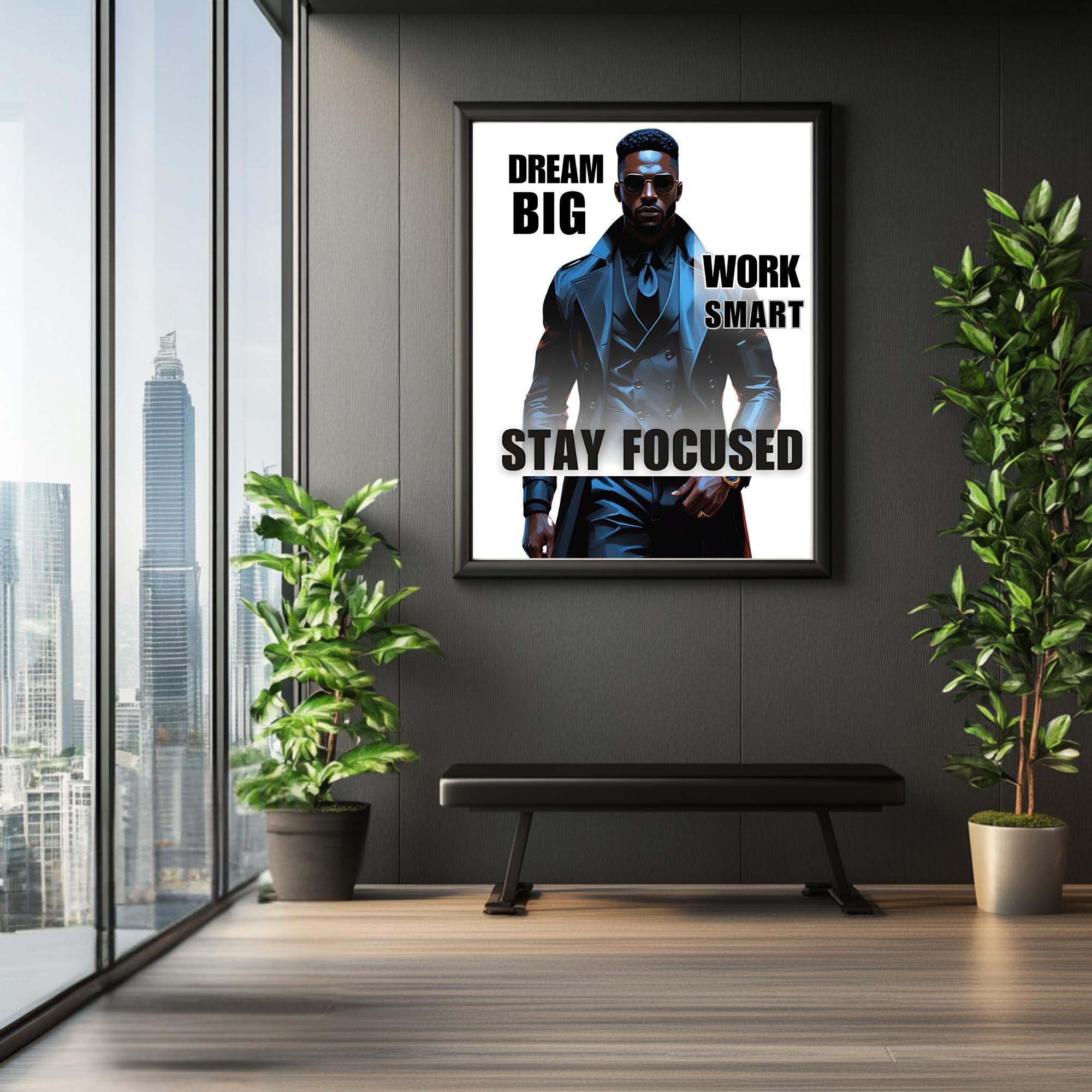 Dream Big Work Smart Print | Black Excellence Digital Art | Hustle ...