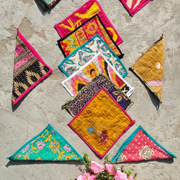 Napkins Cotton Kantha - Etsy UK