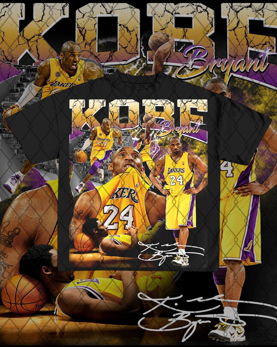 Kobe Bryant PNG Sublimation T-shirt Digital Download Instant NBA Tee ...