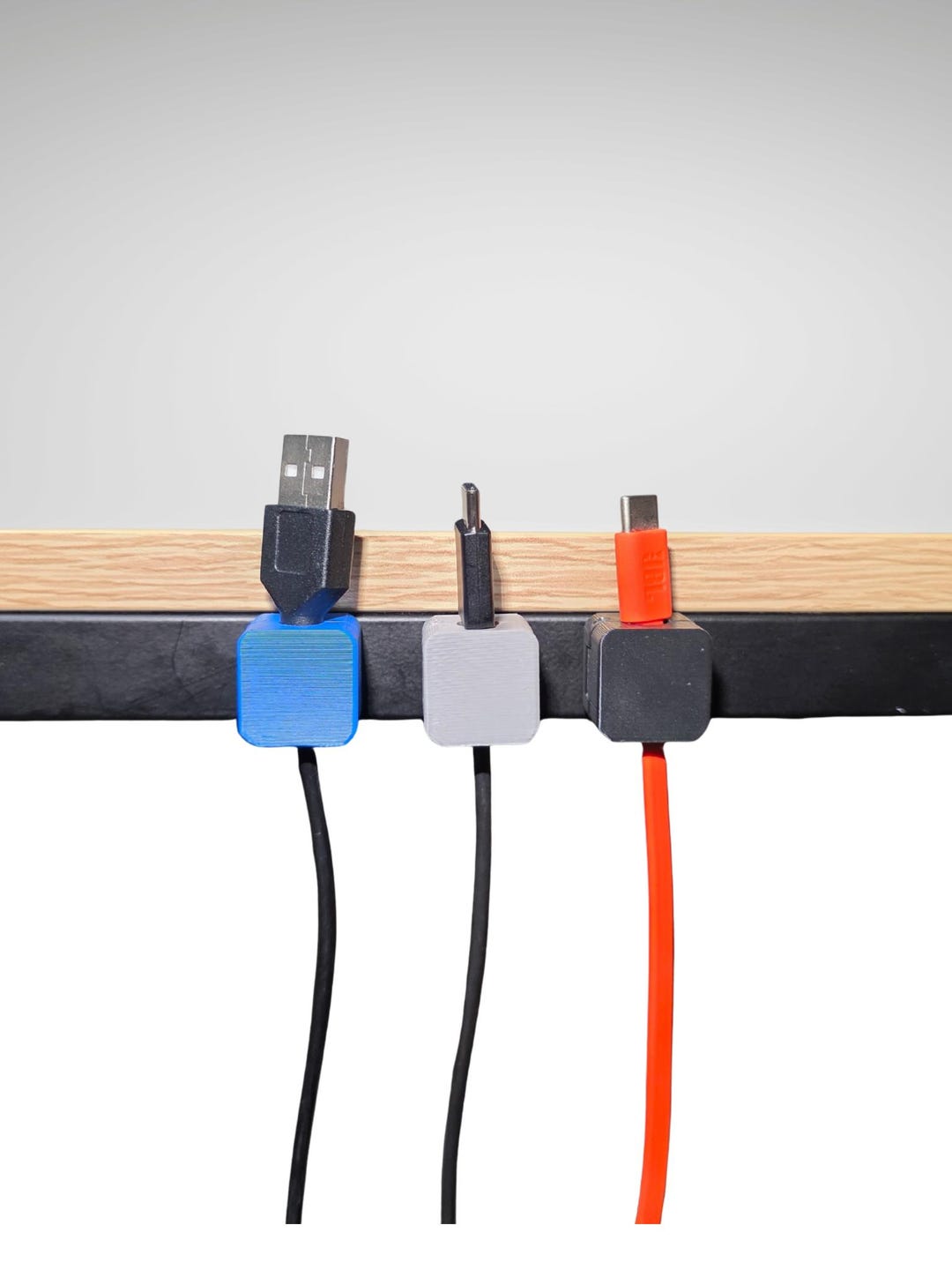 3D Printed Cord Organizer Clips – Hinged Desk Cable Management, 6-pack ...