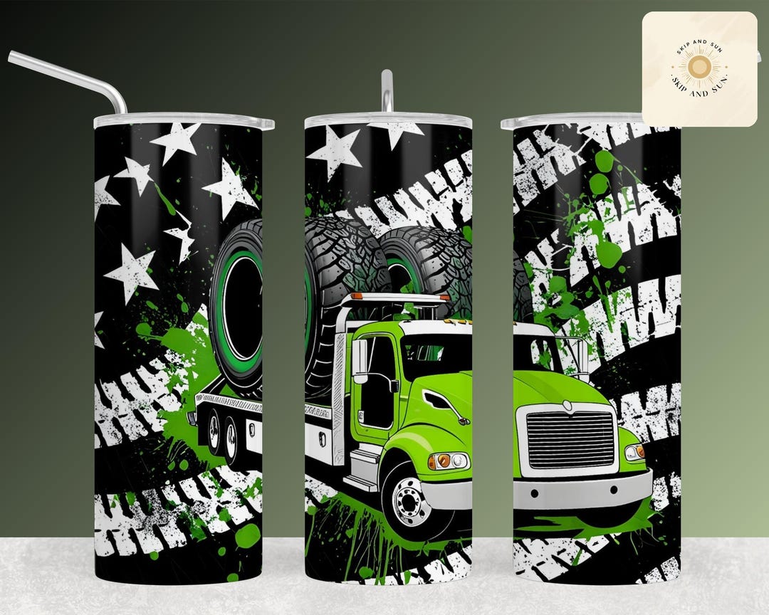 Tow Truck Tumbler Wrap, Tow Truck Driver Sublimation 20oz Tumbler ...